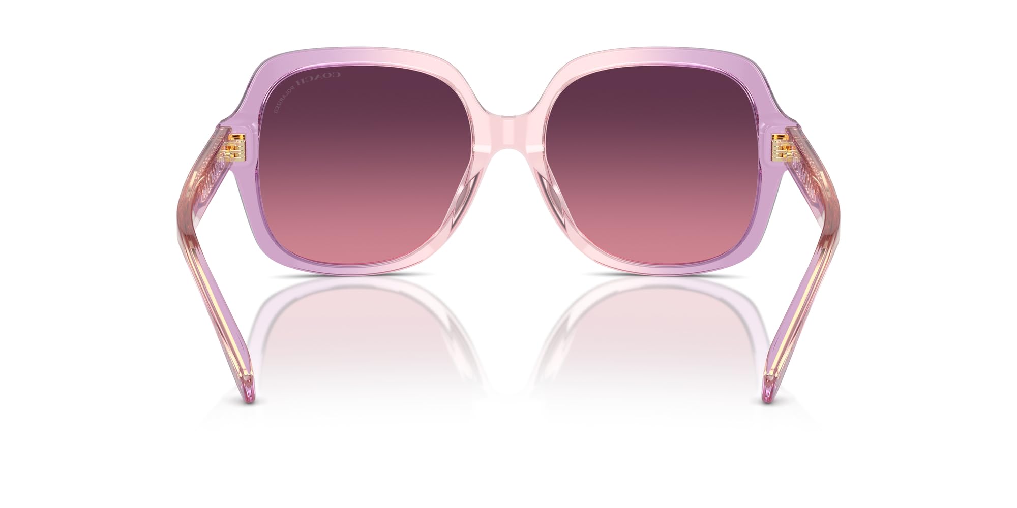 COACH Women's HC8395U Universal Fit Square Sunglasses, Amethyst/Pink Gradient/Burgundy Gradient Polarized, 54 mm