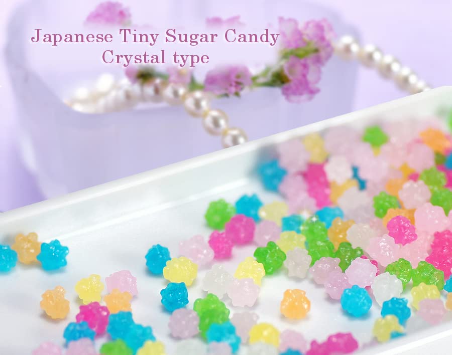 Mayca Moon Konpeito Candy Crystal type Bijou Jewel Can Japanese Tiny Sugar Candy (Blue Bijou & Rainbow)