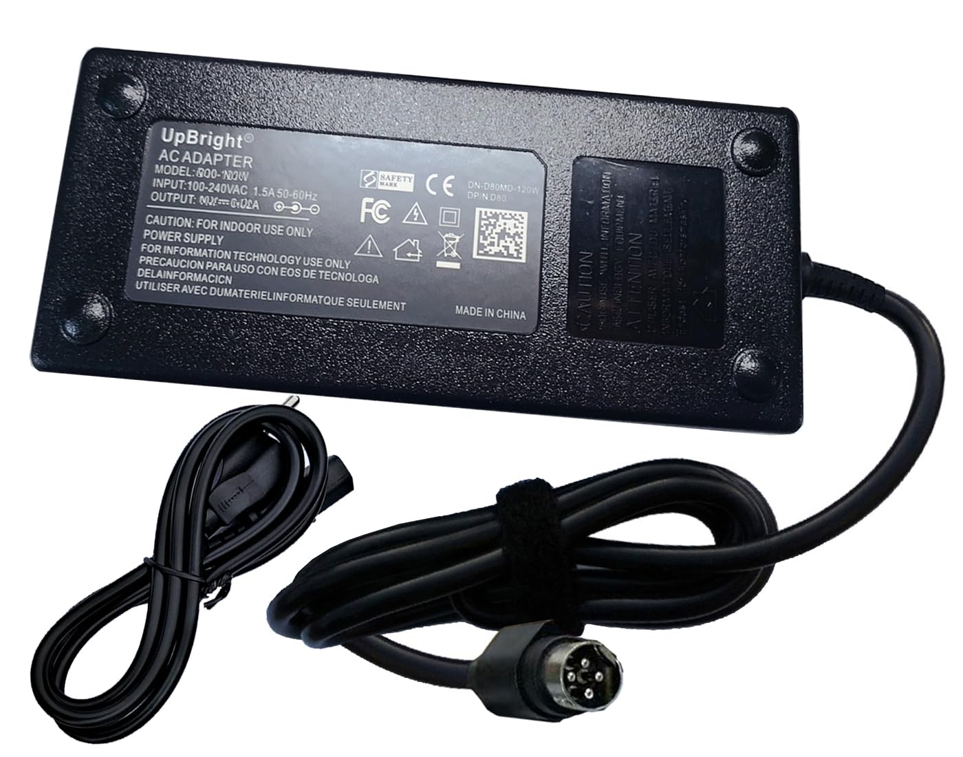UpBright 4-Pin 12V 8.33A AC/DC Adapter Compatible with Synology Disk Station DS410 DS410j DS411 DS411J DS412+ DS415play DS415 play DiskStation Network Storage NAS 12VDC 8.3A 100W Power Supply Cord PSU