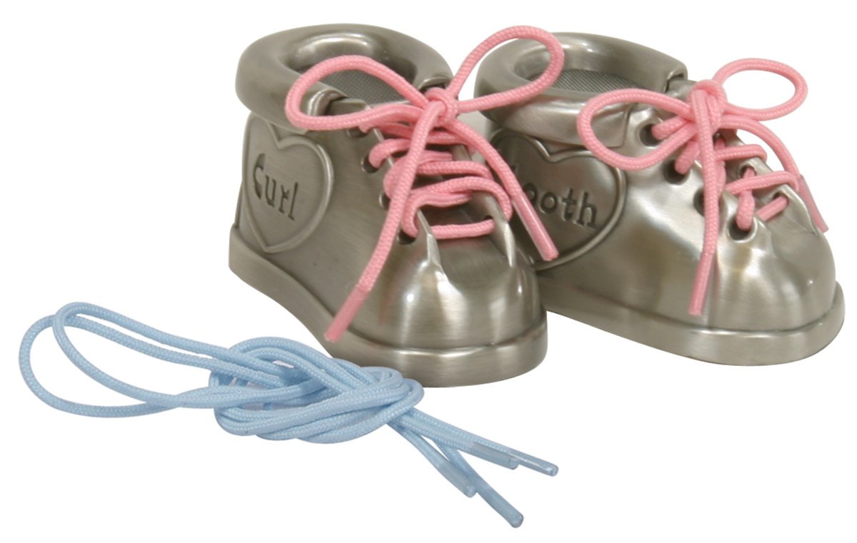Stephan Baby Pewter First Tooth and First Curl Keepsake Shoes