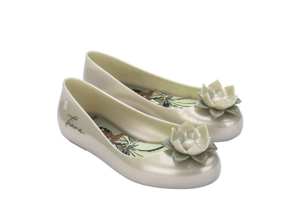 mini melissa Sweet Love + Disney Princess Ballet Flats for Kids, Princes and The Frog, 13