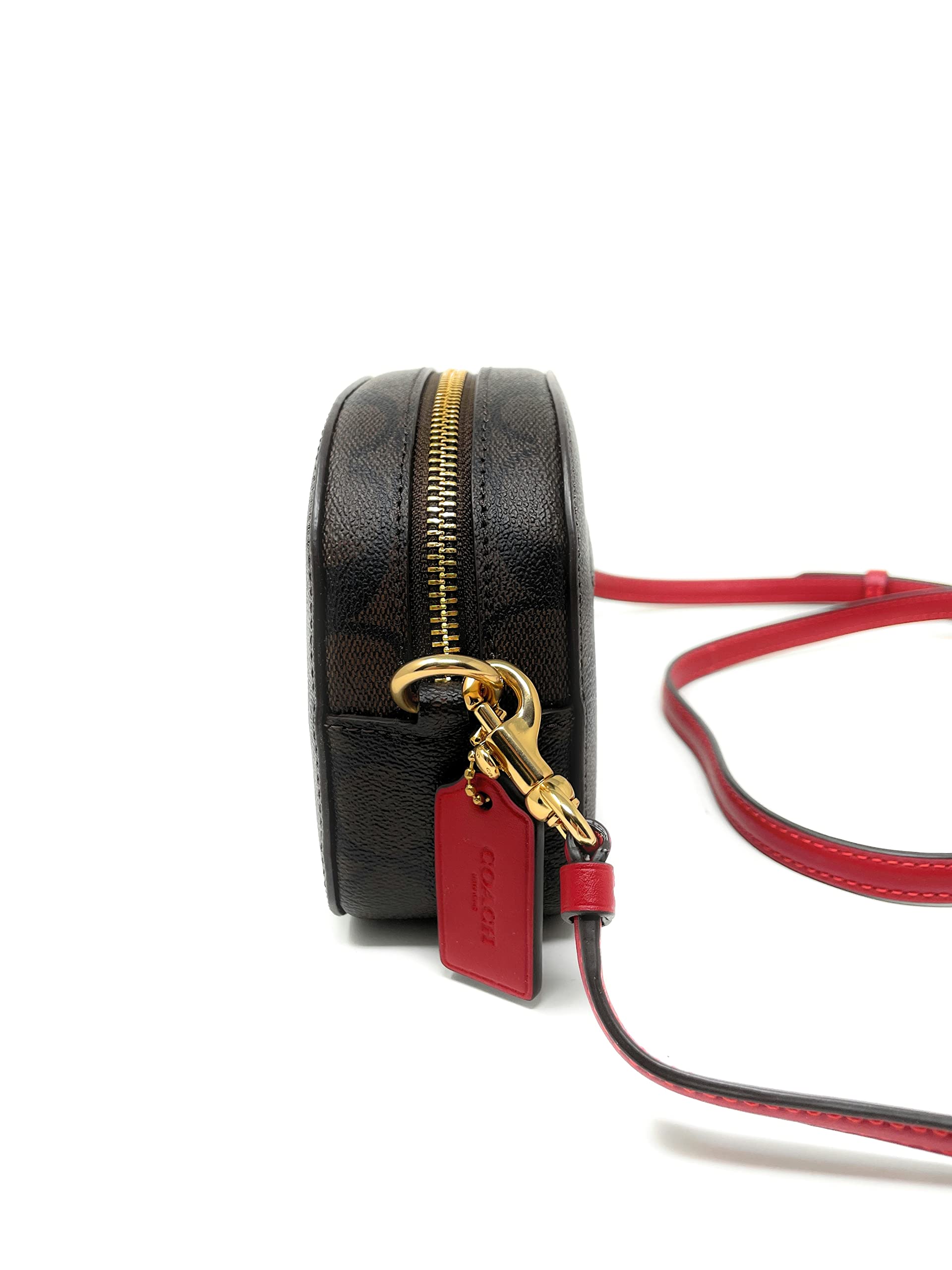 Coach Womens Mini Serena Crossbody Bag (IM/Brown 1941 Red - Signature Print)