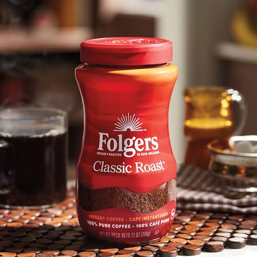 Classic Roast Instant Coffee Medium Roast, 12 oz - Includes Moofin Golden SS Spoon, Rich Aromatic Flavor, Quick Dissolve - Versatile & Convenient, Ideal for Home & Travel [Pack of 3]