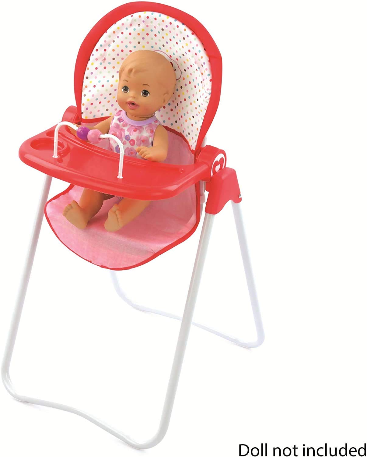Little Mommy Snacky Doll High Chair (D92889), Front Feeding Tray with Toy Bar and Bottle Holder, Tilted Seat Function Allows Baby Doll to Nap - Fits Dolls up to 21 inches, Age 3+