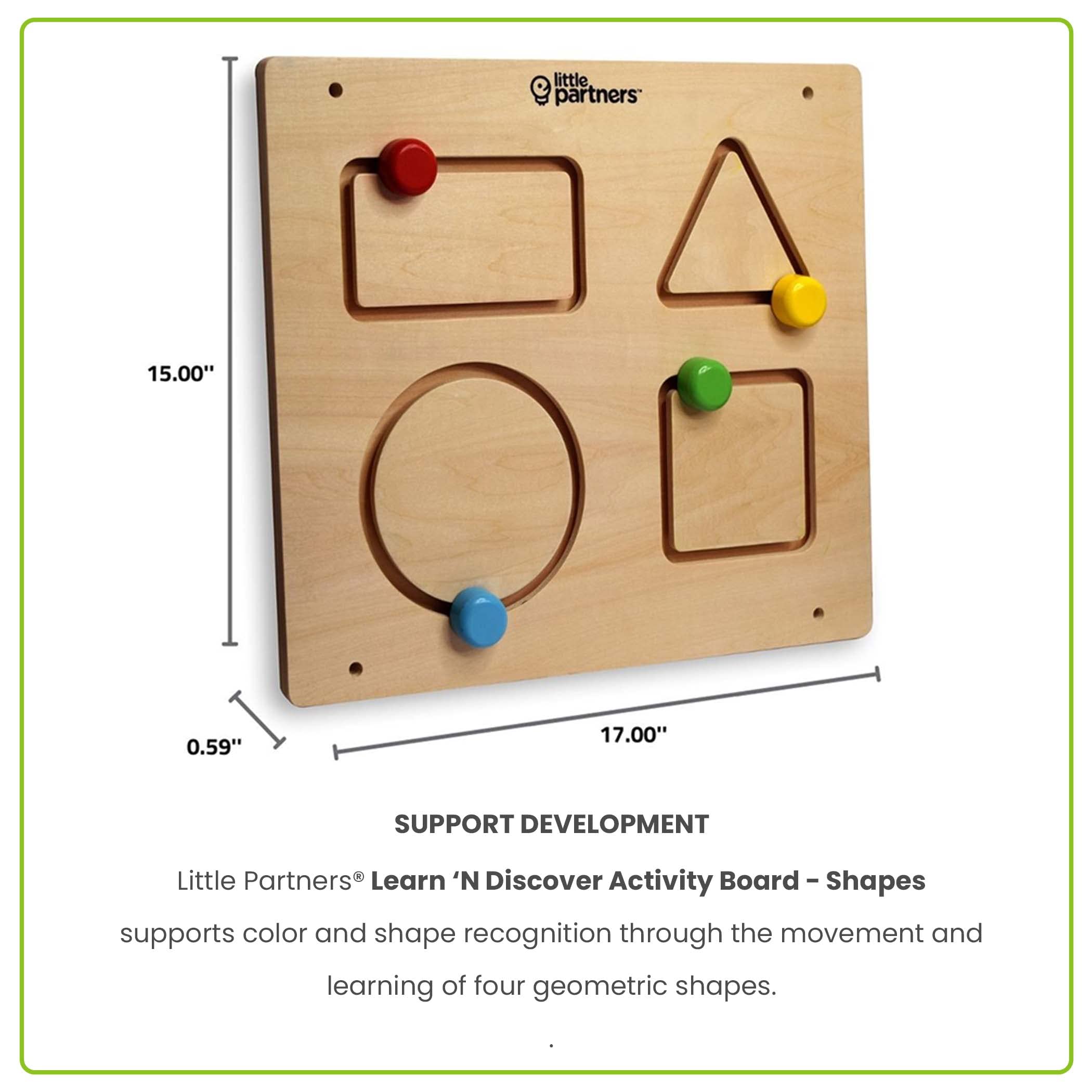 Little Partners Developmental Toddler Busy Board, Cognitive Activity Puzzle Educational Toy Sensory Board for Kids, Smart Games & Manipulatives for Preschoolers (Match 'N Play)