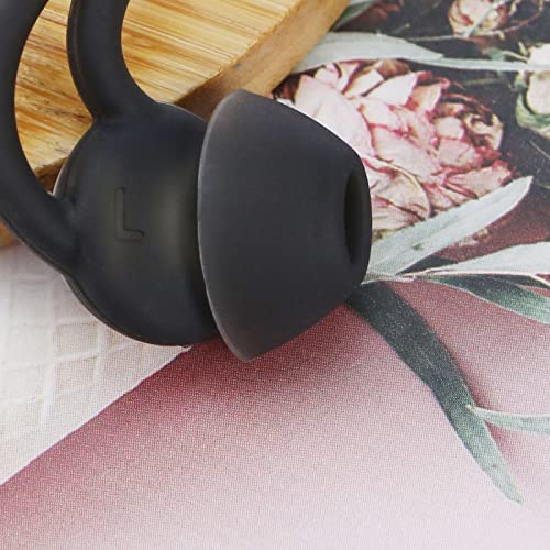 Micro Traders 3 Pairs Replacement Earbuds Ear Tips Silicone in Earphones Noise Isolation Compatible with Bo-se QC20 QC20i SoundSport SIE2i IE2 IE3 Black S M L