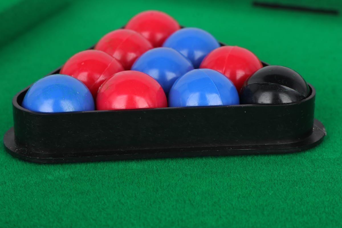Mini Pool Table Tabletop Desktop Billiards Snooker Game with 2 Sticks, 11 Balls Home Office Desk Stress Relief Games
