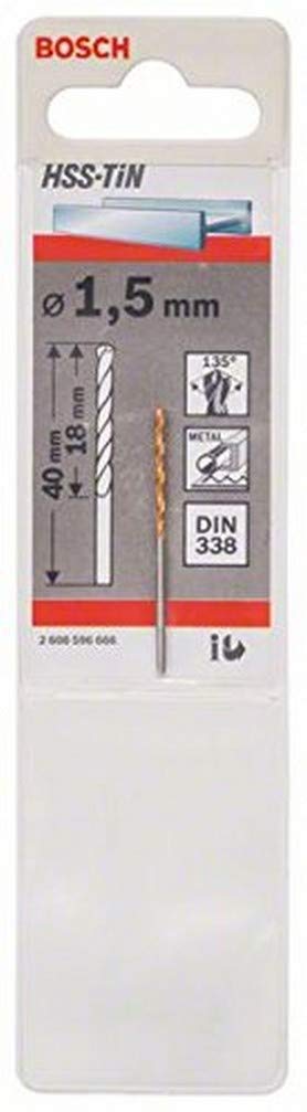 Bosch 2608596666 Tin-Metal Drill Bit 1, 5x18mm
