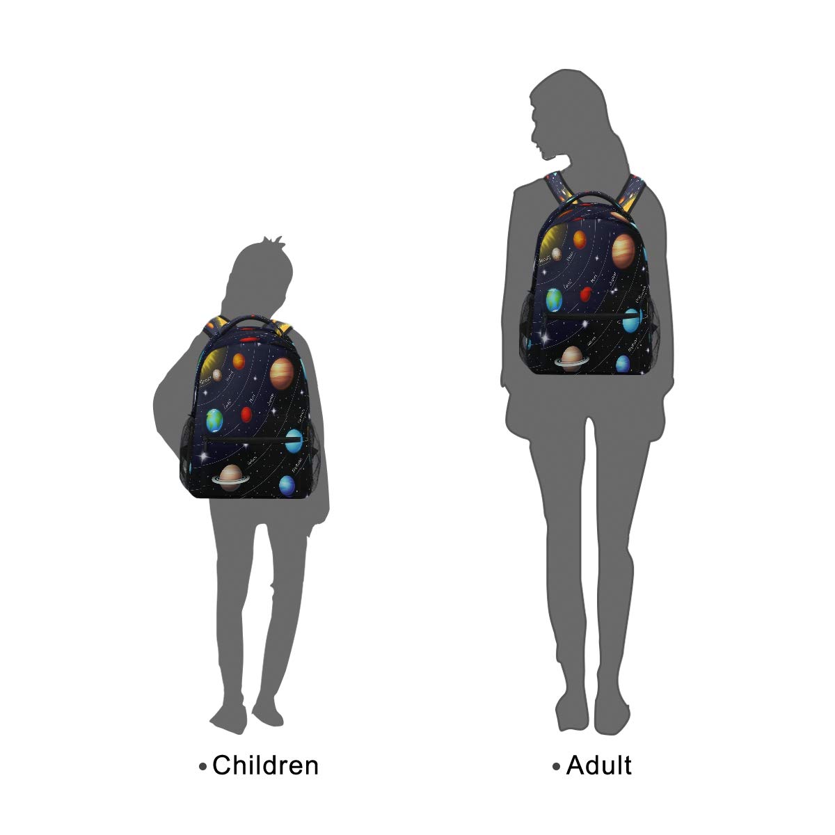 Blueangle Colorful Solar System Printing Computer Backpack - Lightweight School Bag for Boys Girls Tenns