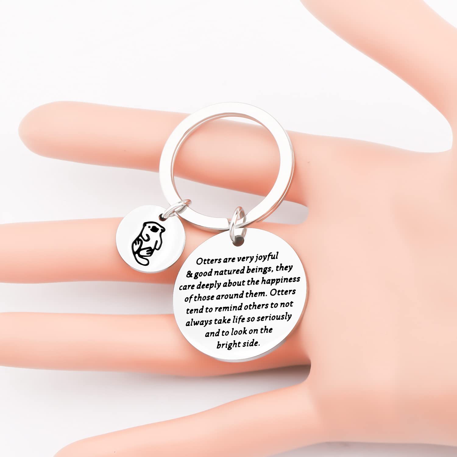 bobauna Otter Keychain Sea Animal Jewelry Otter Lover Gift Otters Are Very Joyful And Good Natured Beings (otter bright side keychain)