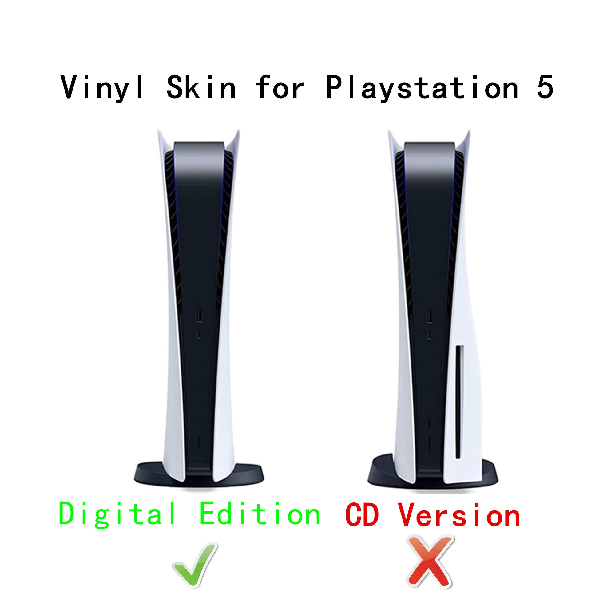 Teiyii PS5 Console Skin and PS5 Controller Skins Set, PlayStation 5 Skin Wrap Decal Sticker for PS5 Digital(Ps5 Skin Digital Edition, Colorful Magma)