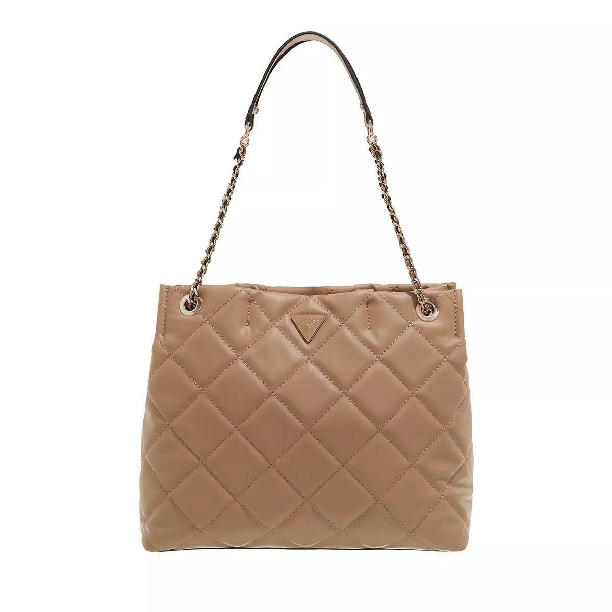 GUESS womens Cessily Girlfriend Shopper, Beige, one size US