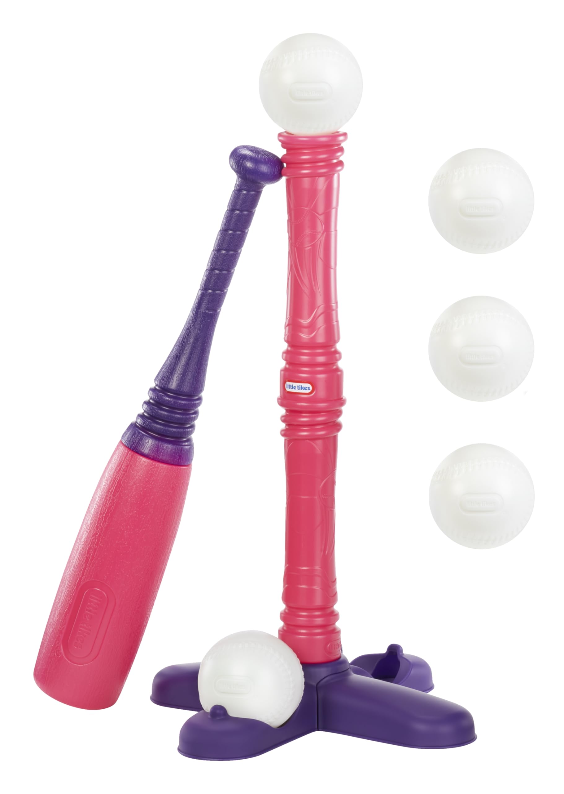 Little Tikes Easy Score Basketball Set (Pink, 3-Balls) and T-Ball Set (Pink, 5-Balls) - Bundle