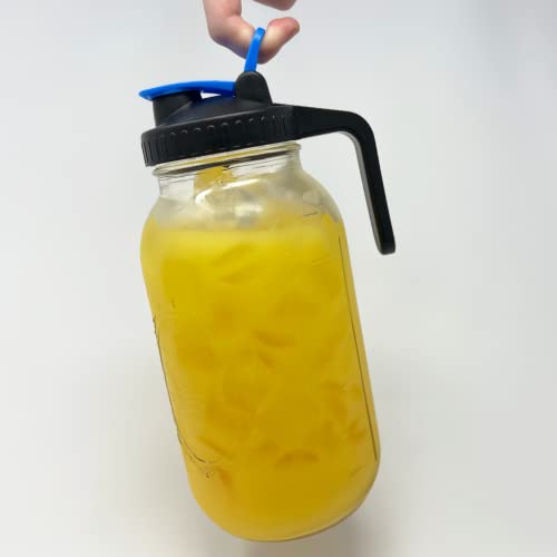 Mason Jar 64 oz Pitcher Half Gallon Pitcher with Wide Mouth Aesthetic Glass Pitcher With Lid and band Cold Brew Pitcher For Tea, Juices, Coffee, Lemonade β Pack Of 2