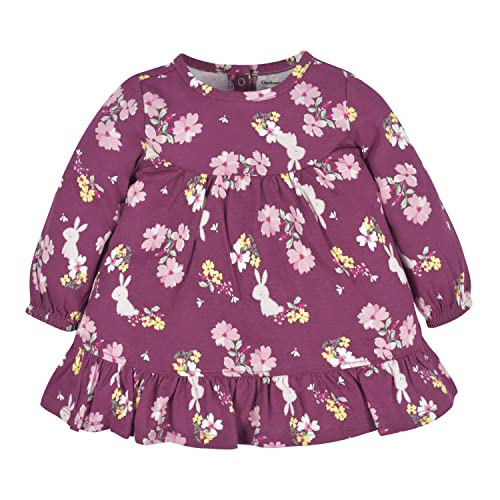 Gerber Baby Girls Toddler 2-Piece Long Sleeve Dress & Leggings Set, Pink Bouquets, 18 Months