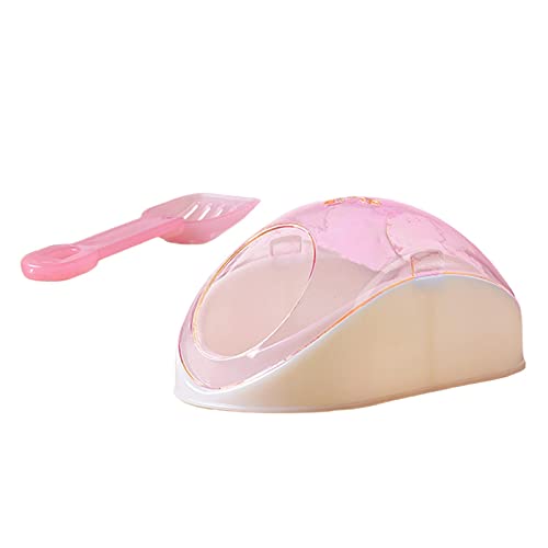 Gralara Transparent Hamster Sand Bath Container Cages High Capacity Litter Room Small Animal Bath Box for Gerbil, Squirrel, Chinchilla, Hedgehog, Pink