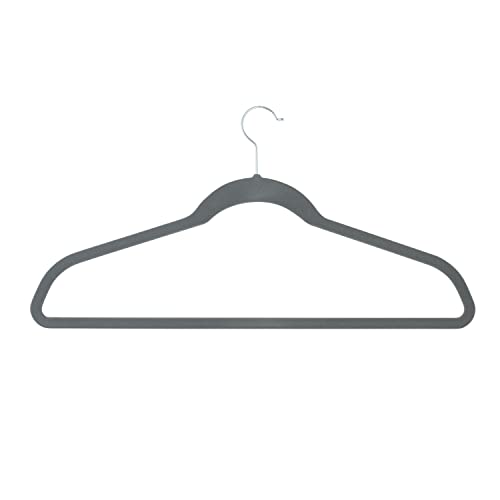 Simplify Extra Wide 21β Velvet Coat Hangers | 6 Pack | Slim Design | Heavy Duty | Holds 10 Pounds | Closet Organization | Shirt & Clothes | Grey