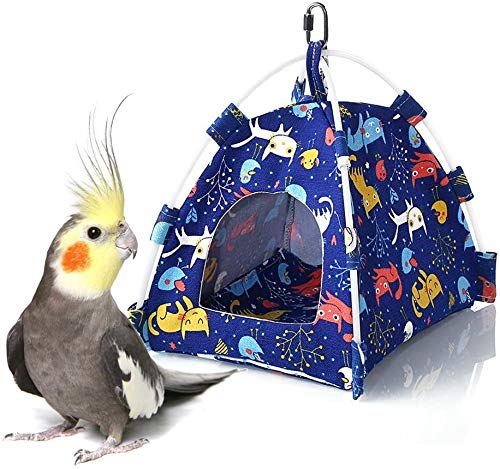 Bird Nest House Hammock Bed Hut Parrot Hamster Hanging Tent Winter Warm Habitat Cave for Parakeet Cockatiel Conure Lovebird Finch Canary African Grey Budgie Chinchilla Guinea Pig Rat (L)