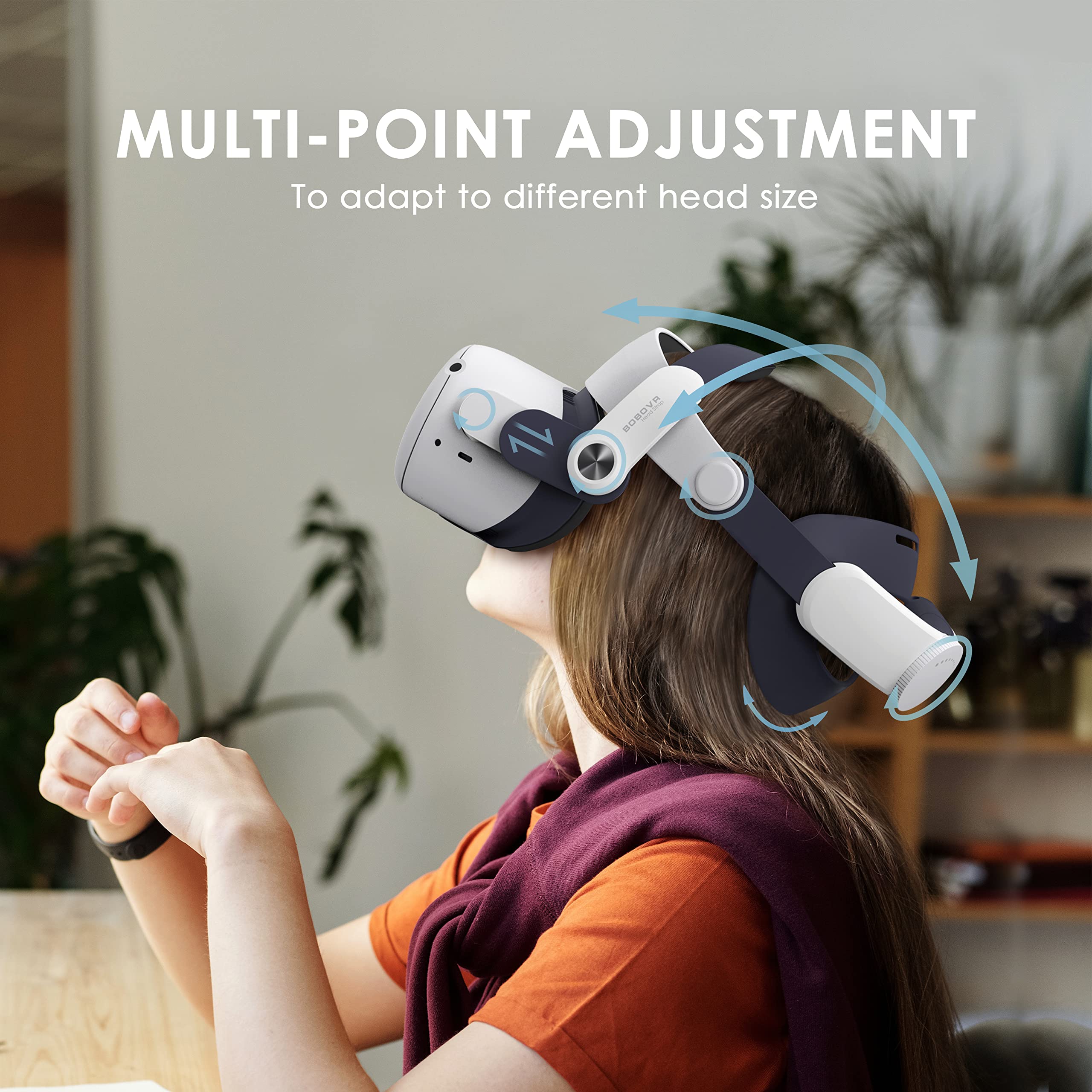BOBOVR M2+ Head Strap Compatible with Quest2,Replacement for Elite Strap,Reduce Face Pressure Comfortable Touch