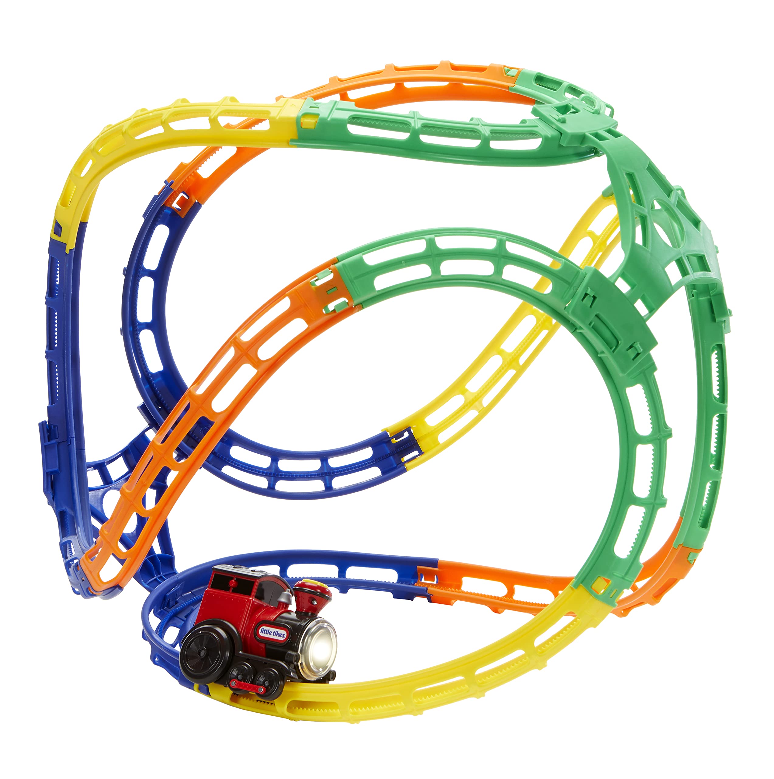 Little Tikes Tumble Train, Toy Train Set with Lights and Sound, Adjustable Train Tracks That Get Kids Moving- Gifts for Kids, Toys for Toddlers and Boys Girls Ages 3 4 5+ Year Old,Multi-Color