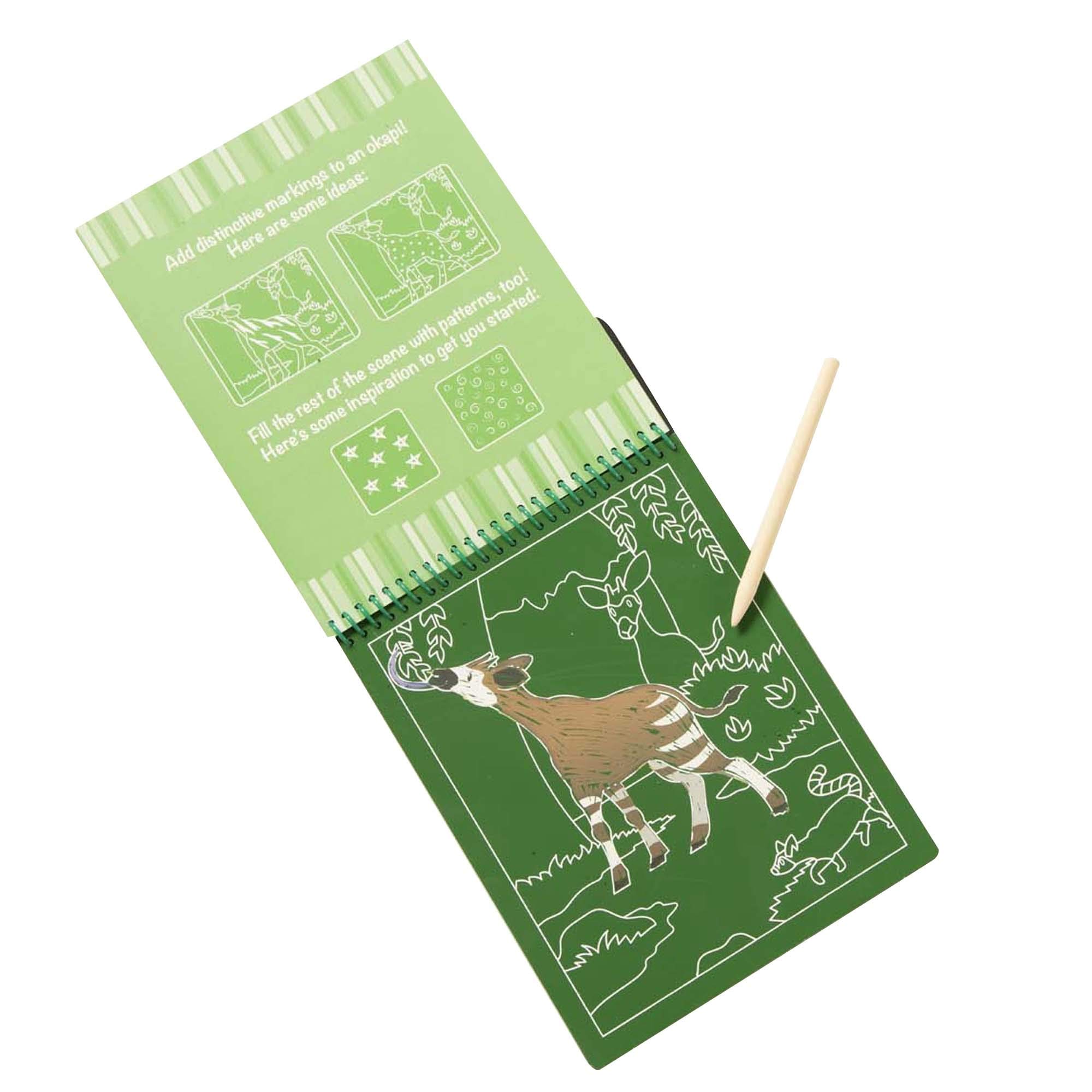Melissa & Doug Safari Color-Reveal Scratch Art Pad