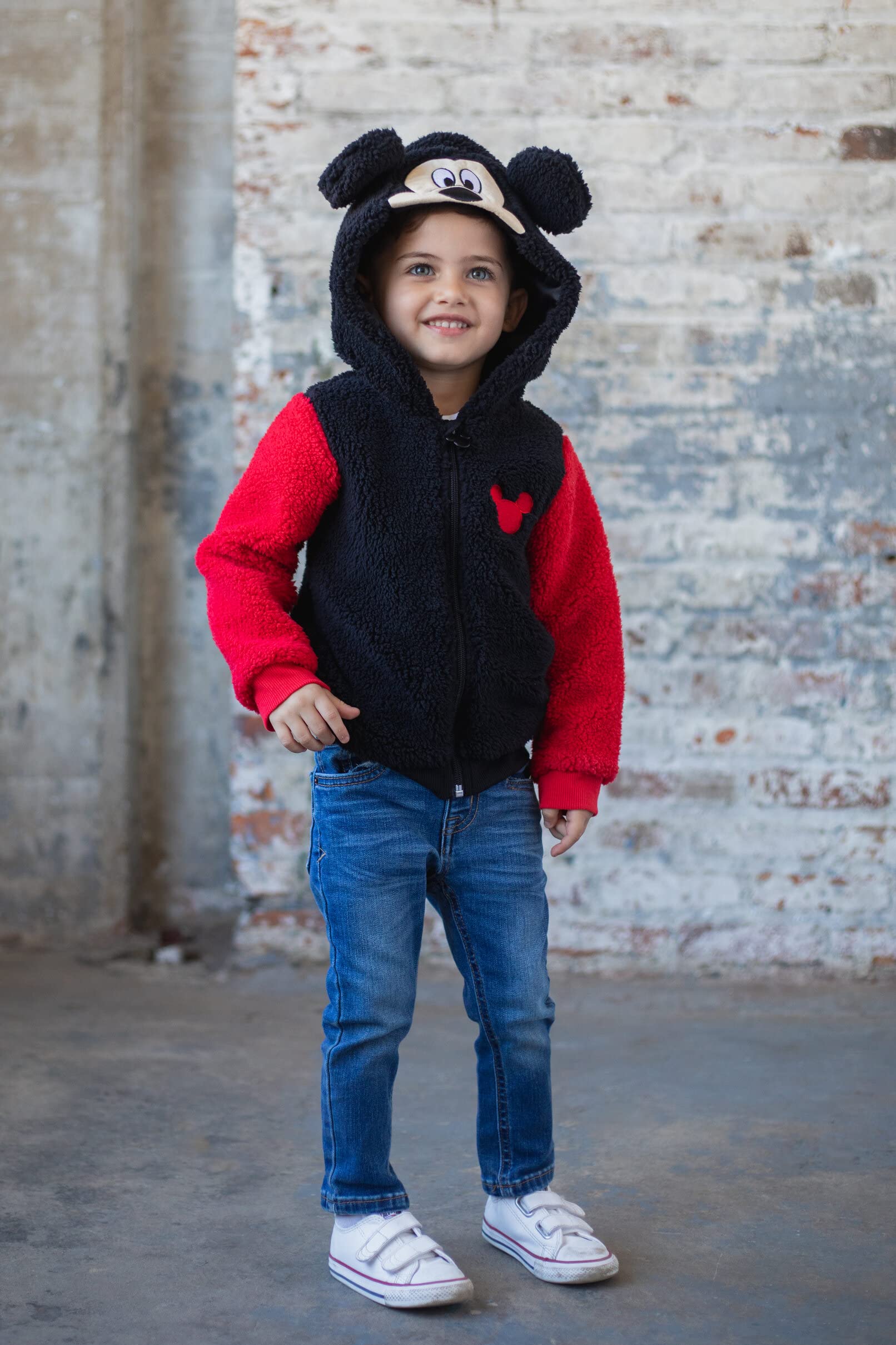 Disney Mickey Mouse Infant Baby Boys Cozy Sherpa Zip Up Cosplay Hoodie 18 Months
