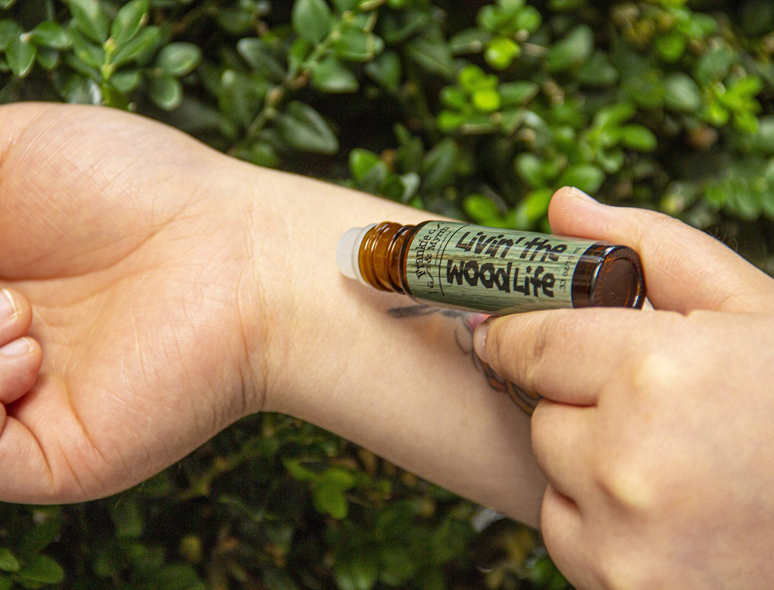 Frankie & Myrrh Livin' The Wood Life Roll On | Vanilla Cedar Patchouli Essential Oil Roll On Perfume/Cologne | Earthy, Sweet Aromatherapy