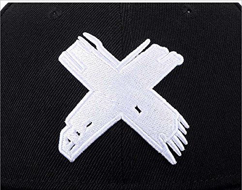 CLOTIME Snapback Hat for Men Women -Hip-hop Adjustable Baseball Cap Flat Bill Visor Trucker Cap Unisex (Black White X)