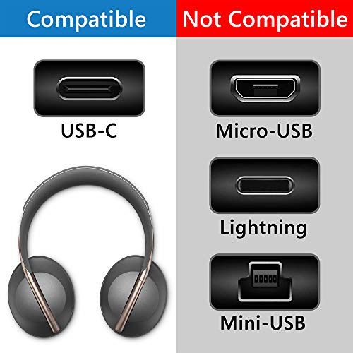 GEEKRIA USB Headphones Short Charger Cable Compatible with Bose Quietcomfort Ultra TWS QC Ultra QCSE QC45 EarbudsII Charger, USB to USB-C Replacement Power Charging Cord (1ft / 30cm 2Pack)