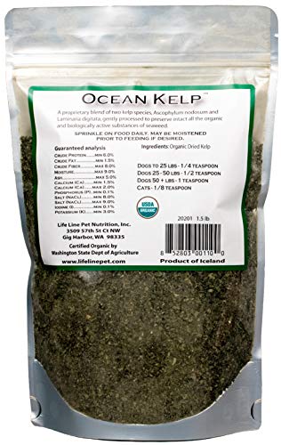 Life Line Pet Nutrition Organic Ocean Kelp Supplement for Skin & Coat, Digestion in Dogs & Cats,1.5lb, Model:20201