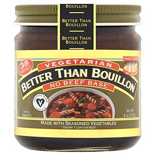 Better Than Bouillon Vegetarian No Beef Base, Made with Seasoned Vegetables, Certified Vegan, Makes 9.5 Quarts of Broth, 38 Servings 8 Ounce (Pack of 2)