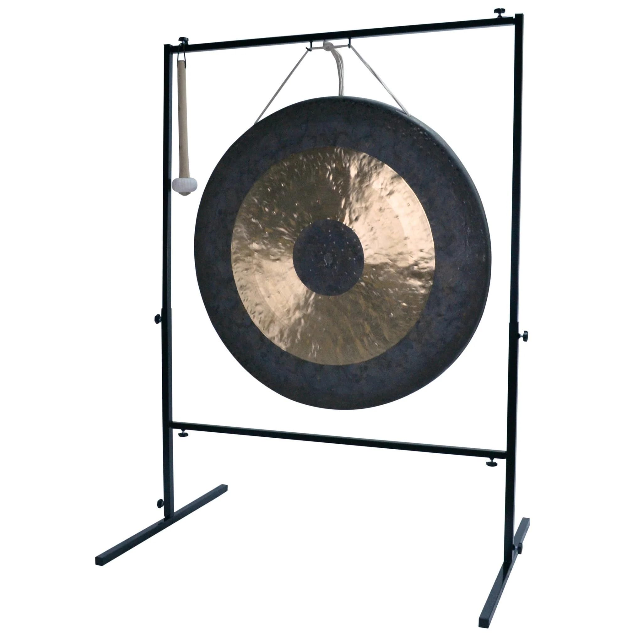 The Gong Shop 40" Chinese Chau Gong With Height Adjustable Stand/Authentic Chinese Chau Gong/Includes Gong Mallet & Hanging String/Hand Hammered Bronze Chinese Gong/Hand Select to Ensure Quality