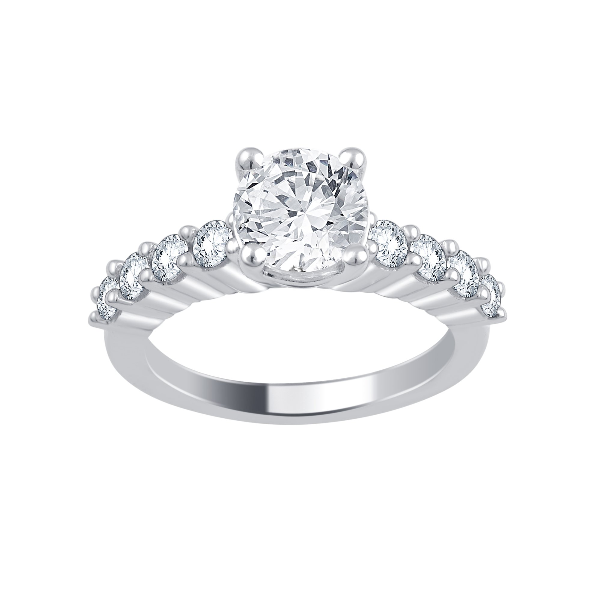 Beyond Brilliance 3.0 Carat Diamond, 4-Prong Set 14K White Gold Round Diamond Bridal Set (H-I, I2-I3) Natural Diamond Bridal Set For Women | Gift Box Included