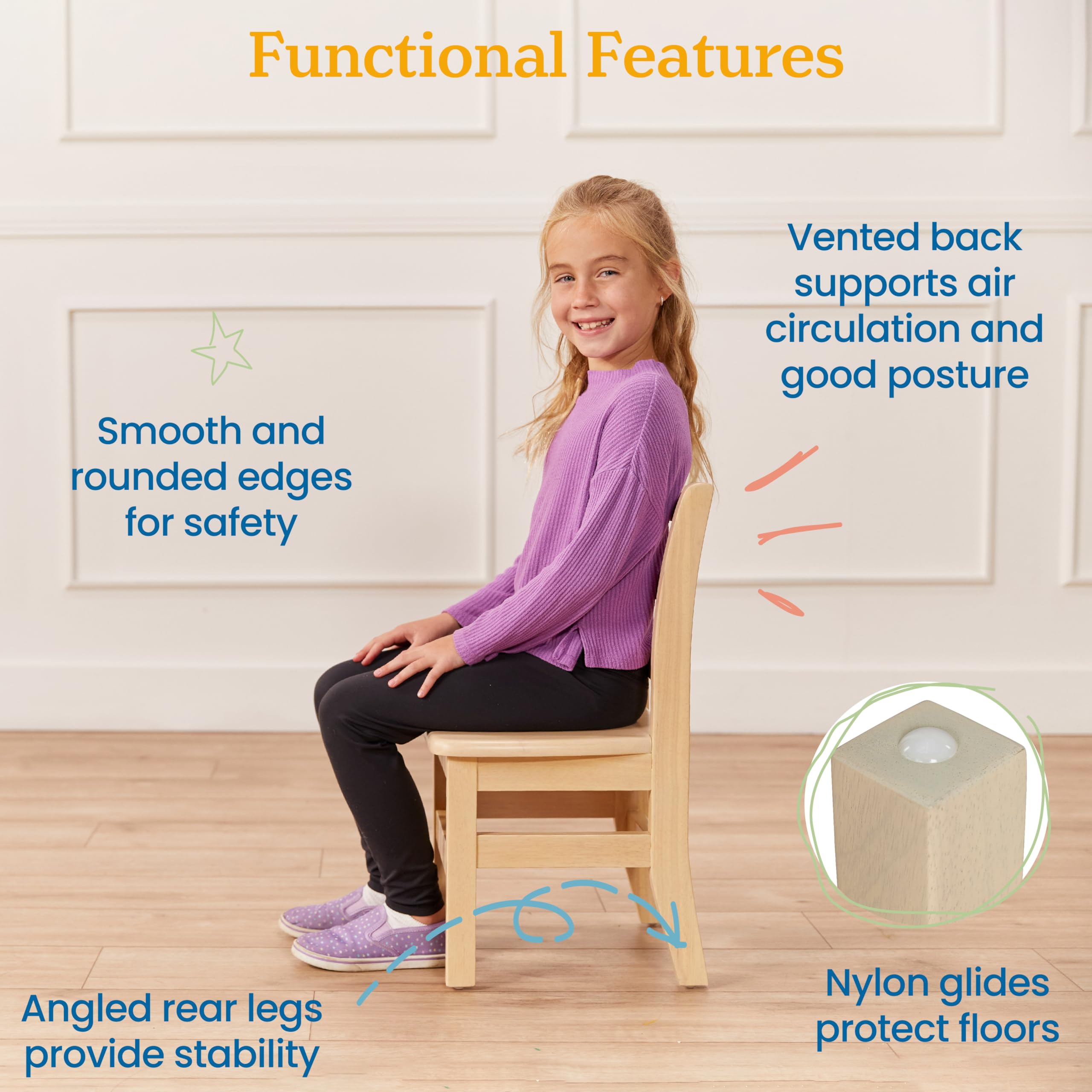 ECR4Kids 24in x 48in Rectangular Hardwood Table and Chair Set, 12in Seat Height, Kids Furniture, Dark Walnut