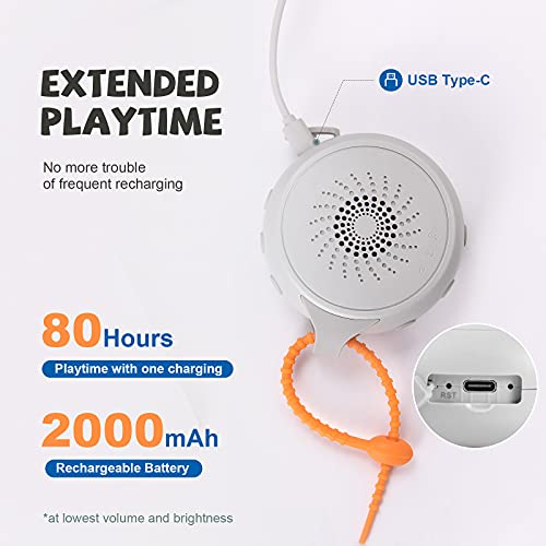 Portable Sound Machine, White Noise Machine with Night Light for Baby & Adults by COMSYNC, Sleep Soothers with 12 Soothing Sounds for Stroller or Car Seat, Rechargeable, Child Lock & Timer