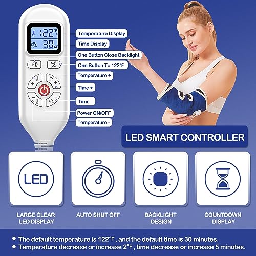 JOBYNA Heating Pad for Elbow Pain, Adjustable Tennis Elbow Pad for Men Women, 86℉-158℉ & Auto Shut Off, Heat Therapy for Golfer's Elbow, Bursitis, Sprains, Strains, Tendonitis, and Arthritis
