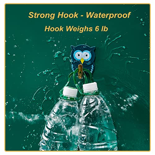 ESPETIO Hooks for Hanging, Wall Hooks for Keys Towels Purses Hats Caps Scarves, Decorative Hook for Bathroom Door Kitchen Shower Room Office Desktop Organizer - 4PCS(Grey Blue)