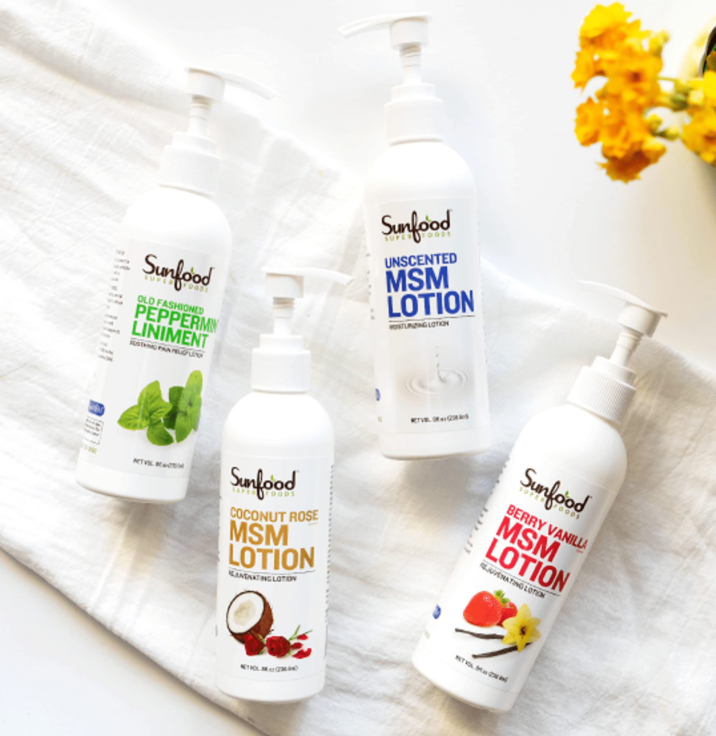 Sunfood Superfoods Unscented MSM Lotion. 8 oz Bottle