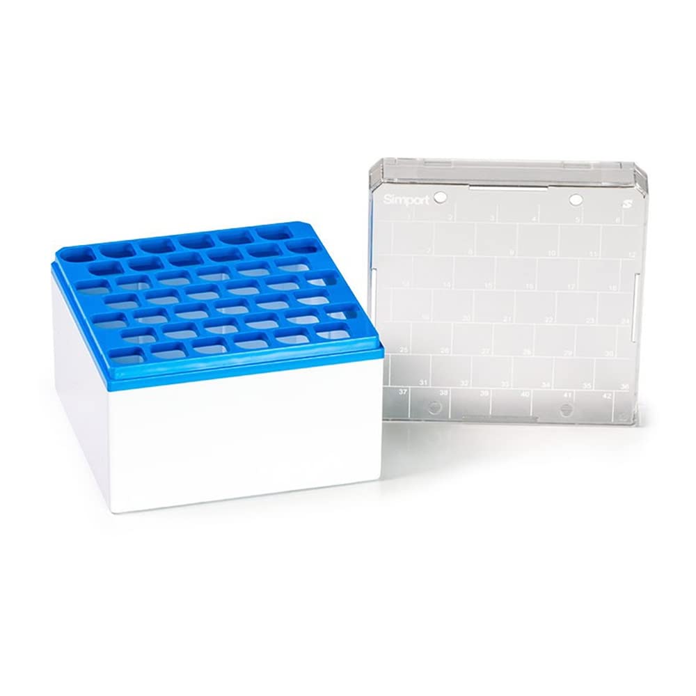 Simport T314-542B Cryostore Storage Box, 10 mL Size, 42-Place, Blue (Pack of 10)