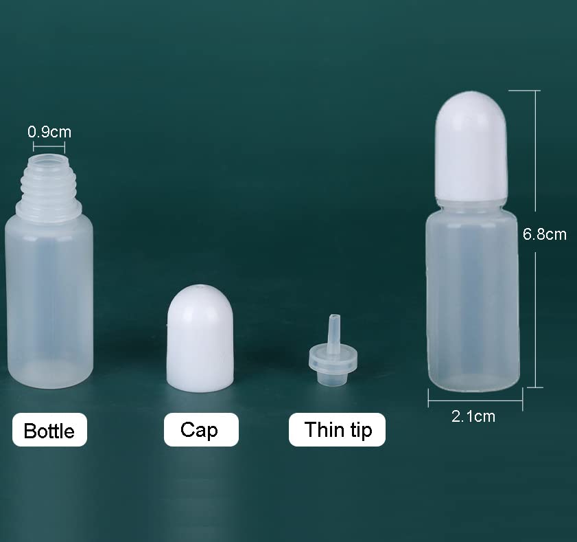 lasenersm 20 Pieces 10ml LDPE Plastic Thin Tip Dropper Bottles Liquid Drop Bottles Small Mouth Dropping Bottles Empty Squeeze Dropper Bottles Translucent Plastic Dropper Bottle with White Cap