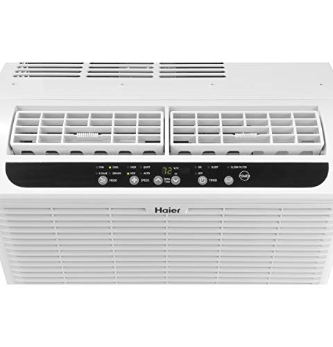 Haier 6,200 BTU Ultra Quiet Window Air Conditioner for Small Rooms and Bedrooms, Control Using Remote, 6K Window AC Unit, Easy Install with Included Kit, White, Energy Star