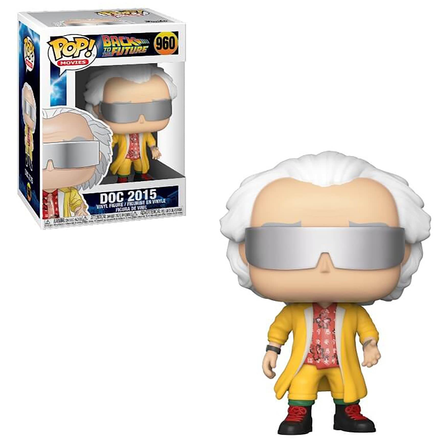 POP Back to The Future - Doc 2015 [Dr. Emmett Brown] Funko Pop! Vinyl Figure (Bundled with Compatible Pop Box Protector Case), Multicolored, 3.75 inches
