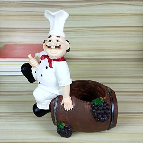 DOUBA Sitting Wine Barrel Chef Wine Rack Decoration Resin Wine Bottle Rack bar Restaurant Decoration Furniture