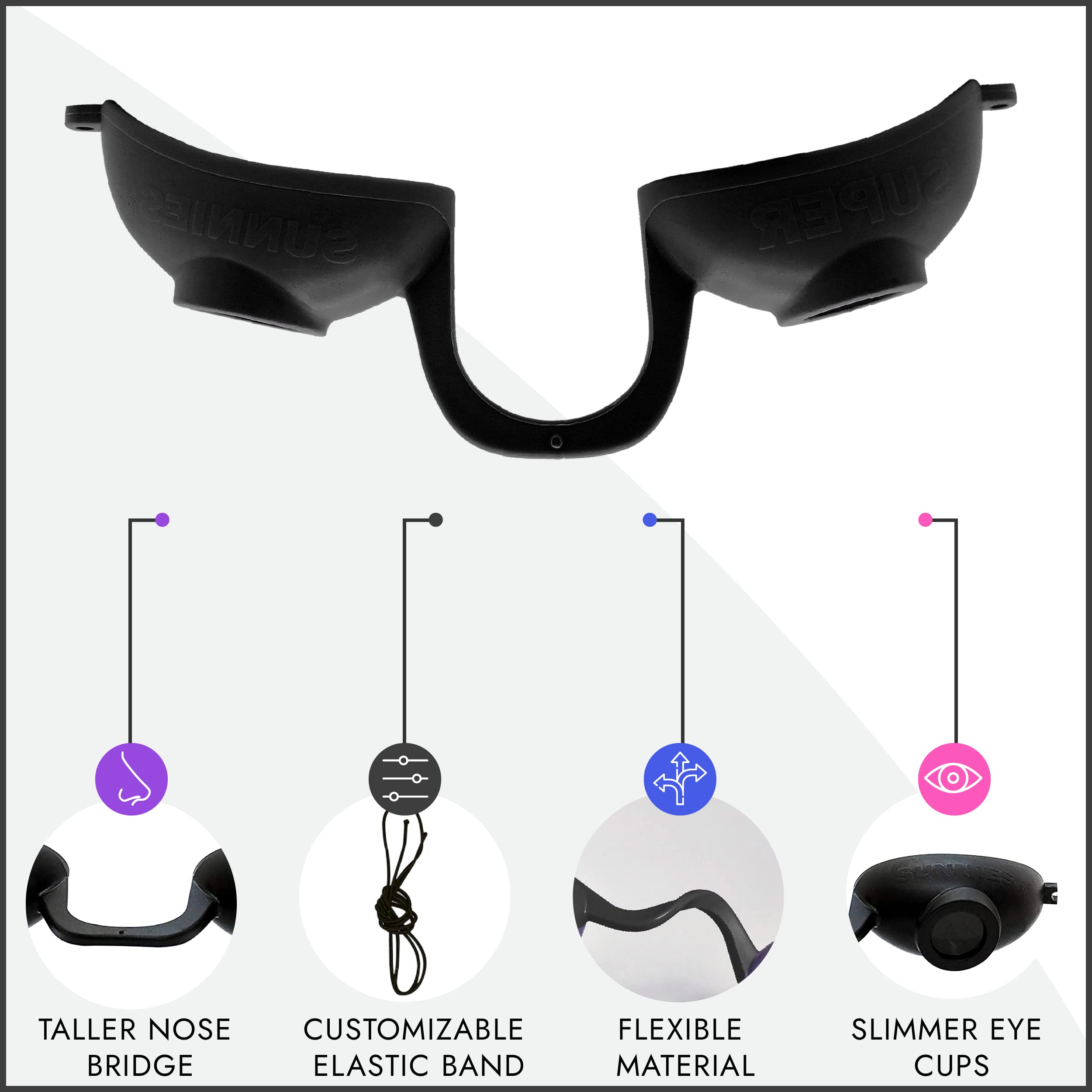 Super Sunnies Evo Flex Flexible UV Eye Protection, FDA Compliant Individual Tanning Bed Goggles, Random Color, 1 Count