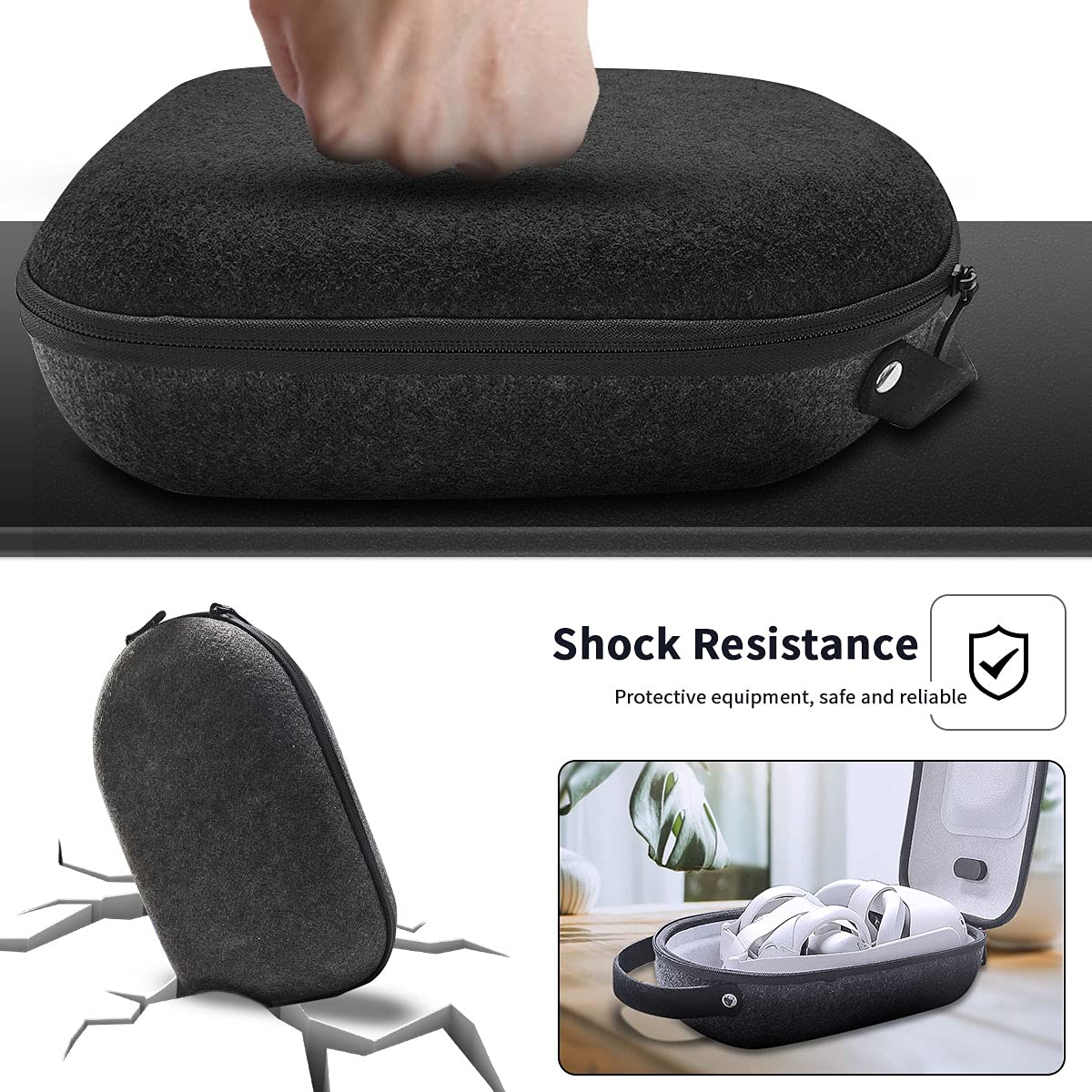 Carrying Case for Quest 2, Hard Protective Cover Storage Bag Carrying Case for VR Headset Suitable for Travel and Home Storage