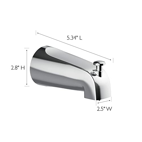 Design House 522912 Slip-On Pull-Up Wall Mount Tub Diverter Spout, Polished Chrome