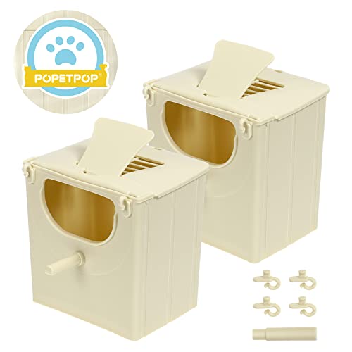 POPETPOP Parakeet Nesting Box, Bird Nest Breeding Box Bird Hut Cage Mounted Plastic Nesting Boxes for Cockatiel Budgie Parrot 2Pcs Bird Cage