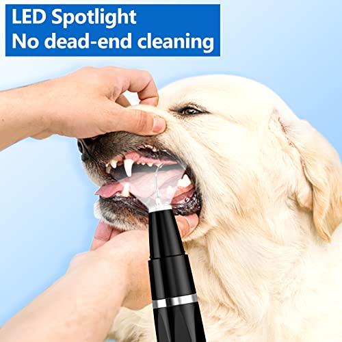 Ni-SHEN Dog Plaque Remover for Teeth,Pet Ultrasonic Tooth Cleaner Toothbrush,Teeth Cleaning Kit -Tartar Remover for Teeth Stains for Dogs and Cats (Black)