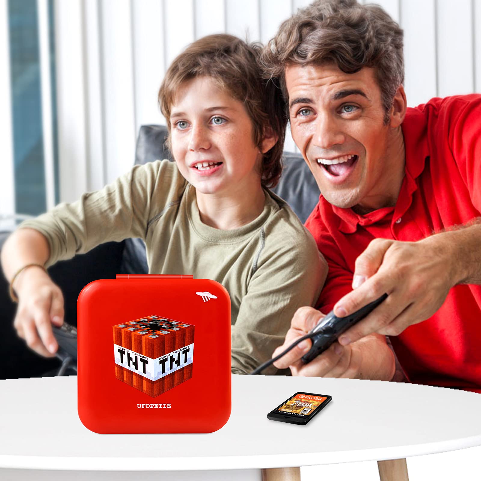 UFOPETIE 12 in 1 Games Card Case for Nintendo Switch Game Card Storage,Compatible with with Nintendo Switch Case Minecraft Theme,Game Case for Minecraft Cards,for Switch Accessories(Thumb Grip 2PCS)