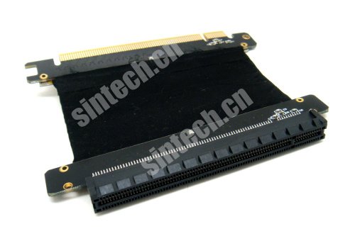Sintech PCI-E Express X16 Riser Extend Card with High Speed Flex Cable(5cm 180Degree)